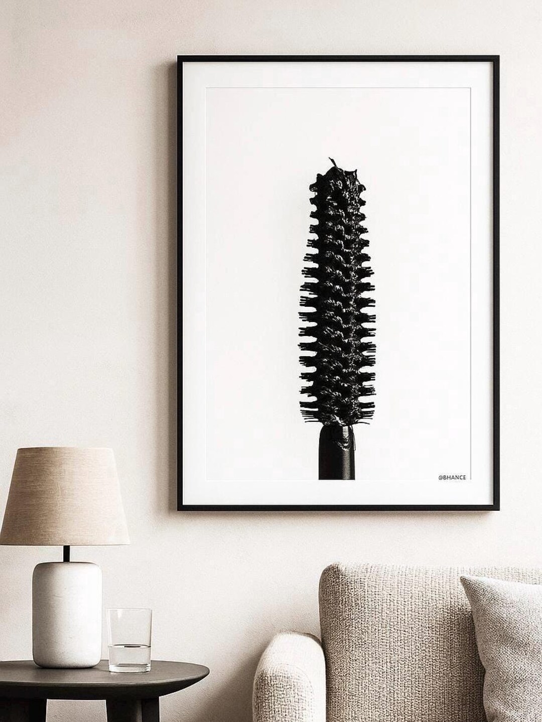 Minimalist Wall Art Black and White Mascara Aesthetic Digital Poster ...