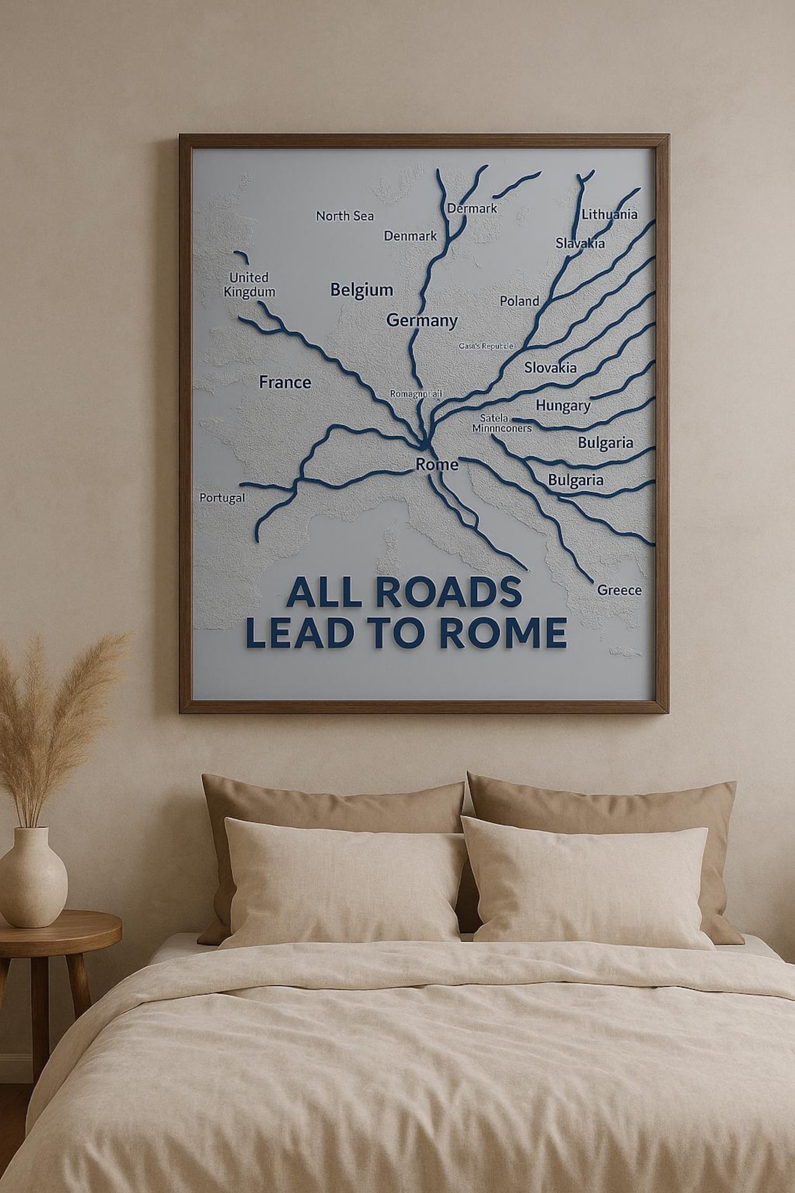 3D Europe Map Art: All Roads Lead to Rome (digital Download) - Etsy