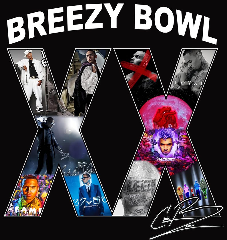 Chris Brown XX Font PNG: Breezy Bowl Tour Design Logo White (2 Digital ...