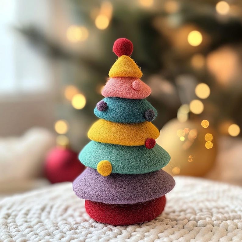 Handmade Wool Felt Christmas Tree: Mini Holiday Desk Decor - Etsy