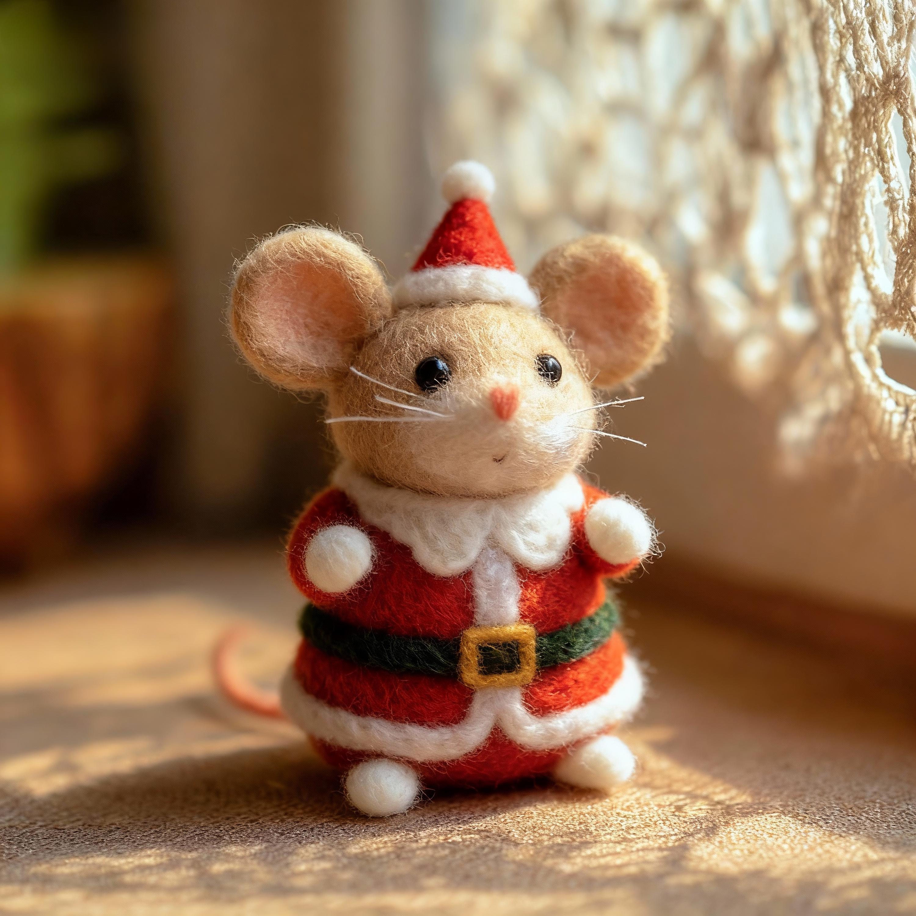 Adorable Christmas Mouse With Santa Hat, Unique Christmas Gifts ...