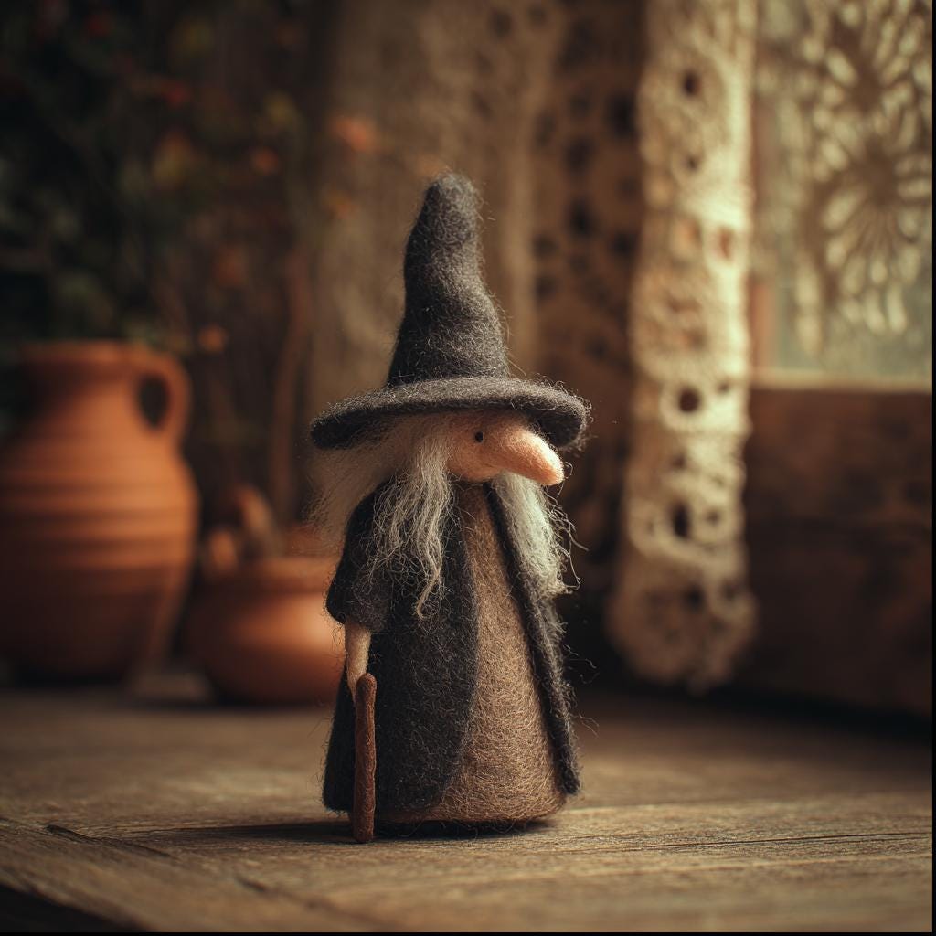 Needle Felted Gothic Witch Figurine: Handmade Wool Halloween Decor - Etsy