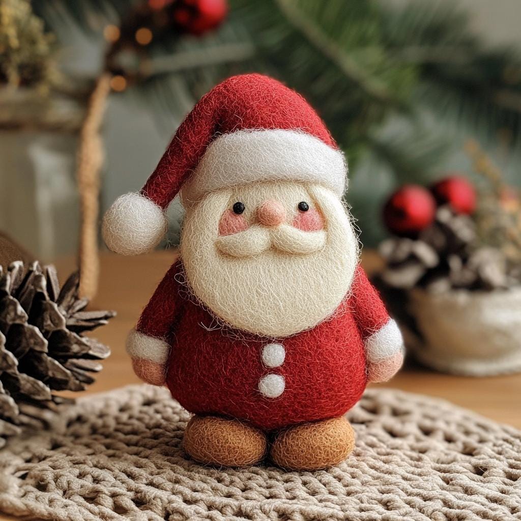 Personalized Santa Claus Christmas Ornaments, Handmade Wool Felt ...