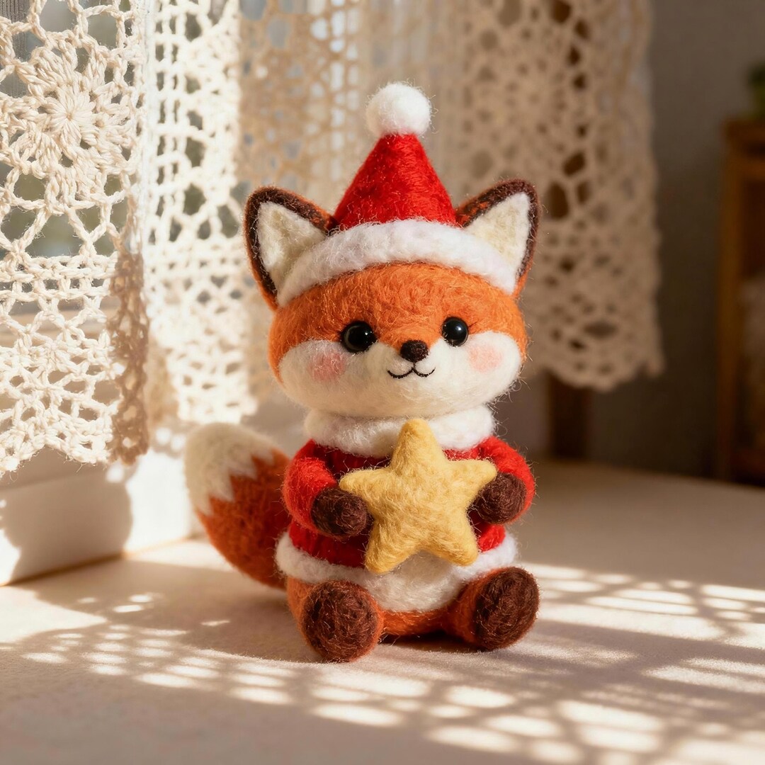 Adopt a Fox, Handmade Wool Felt Fox Ornaments, Christmas Decor Gifts ...