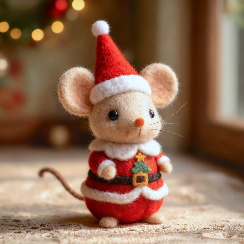 Adorable Christmas Mouse With Santa Hat, Unique Christmas Gifts ...