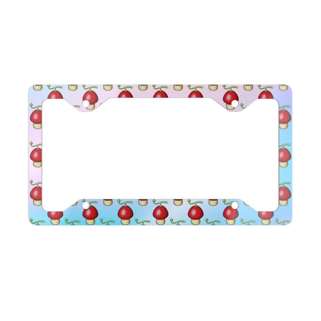Red Beige Devil Fruit Pattern Metal License Plate Frame | Anime ...