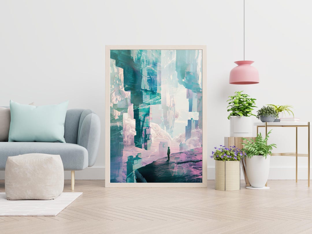 Surreal Dreamscape Wall Art, Pastel Floating Architecture Print - Etsy