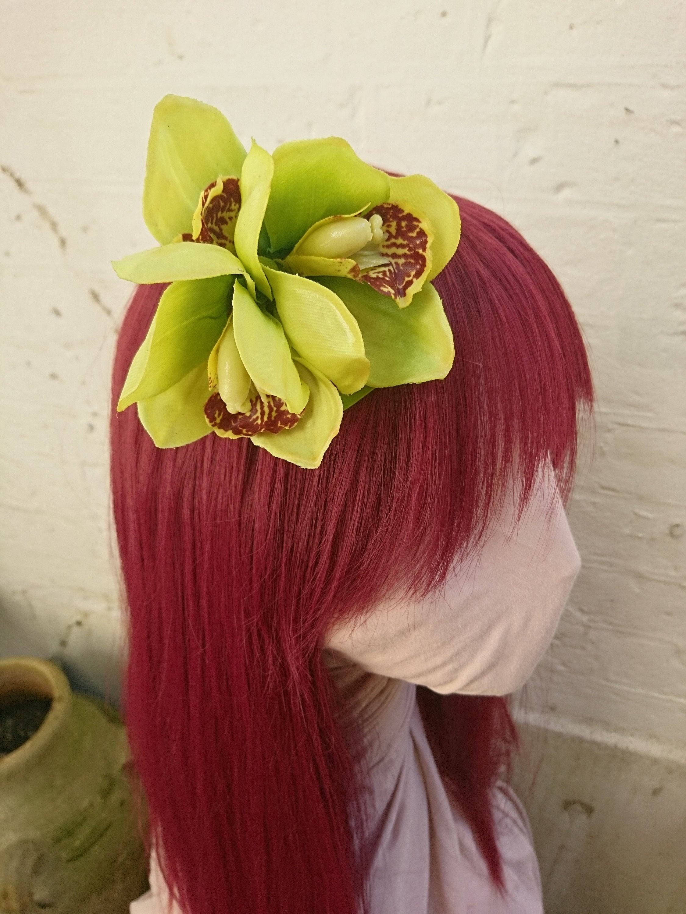Latex Orchid Fascinator 'belinda' With Matching - Etsy
