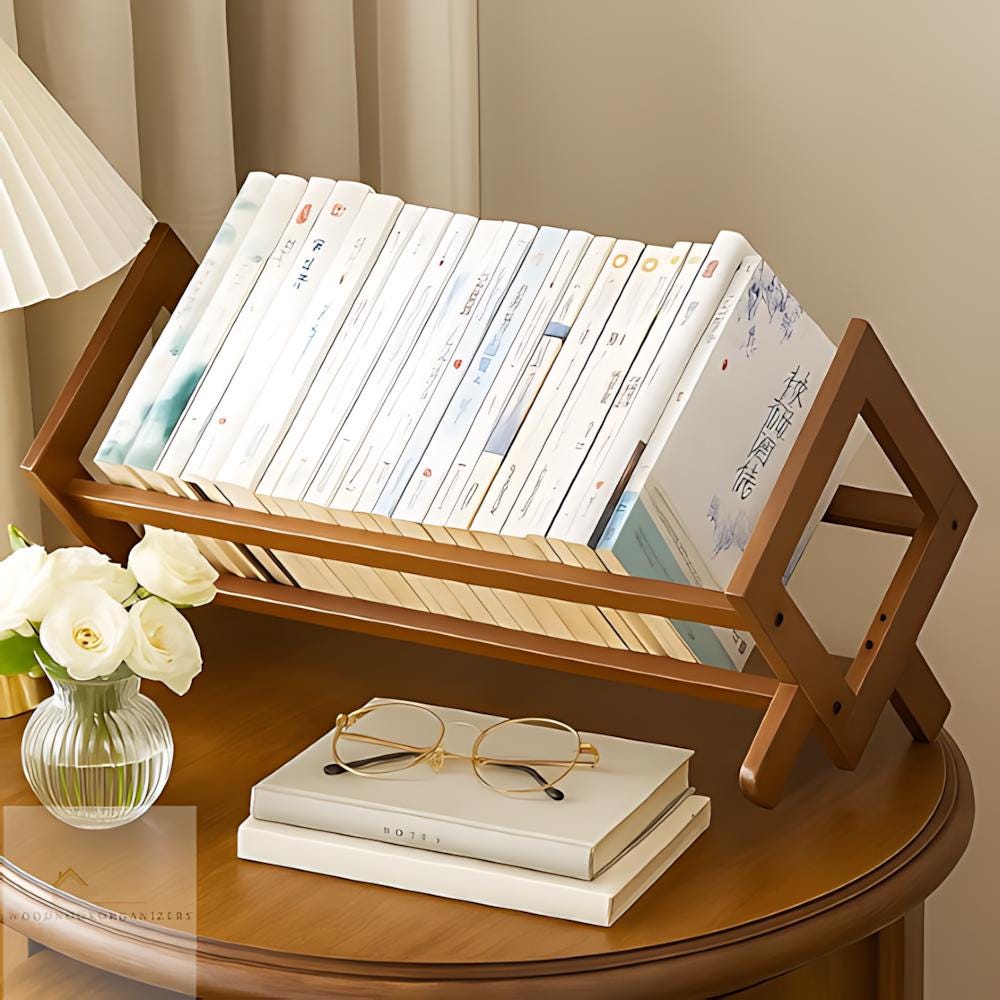 Solid Wood Desktop Bookshelf: Small Study Desk Organizer - Etsy