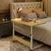 Rolling Bedside Table With Adjustable Lift: Modern Minimalist ...