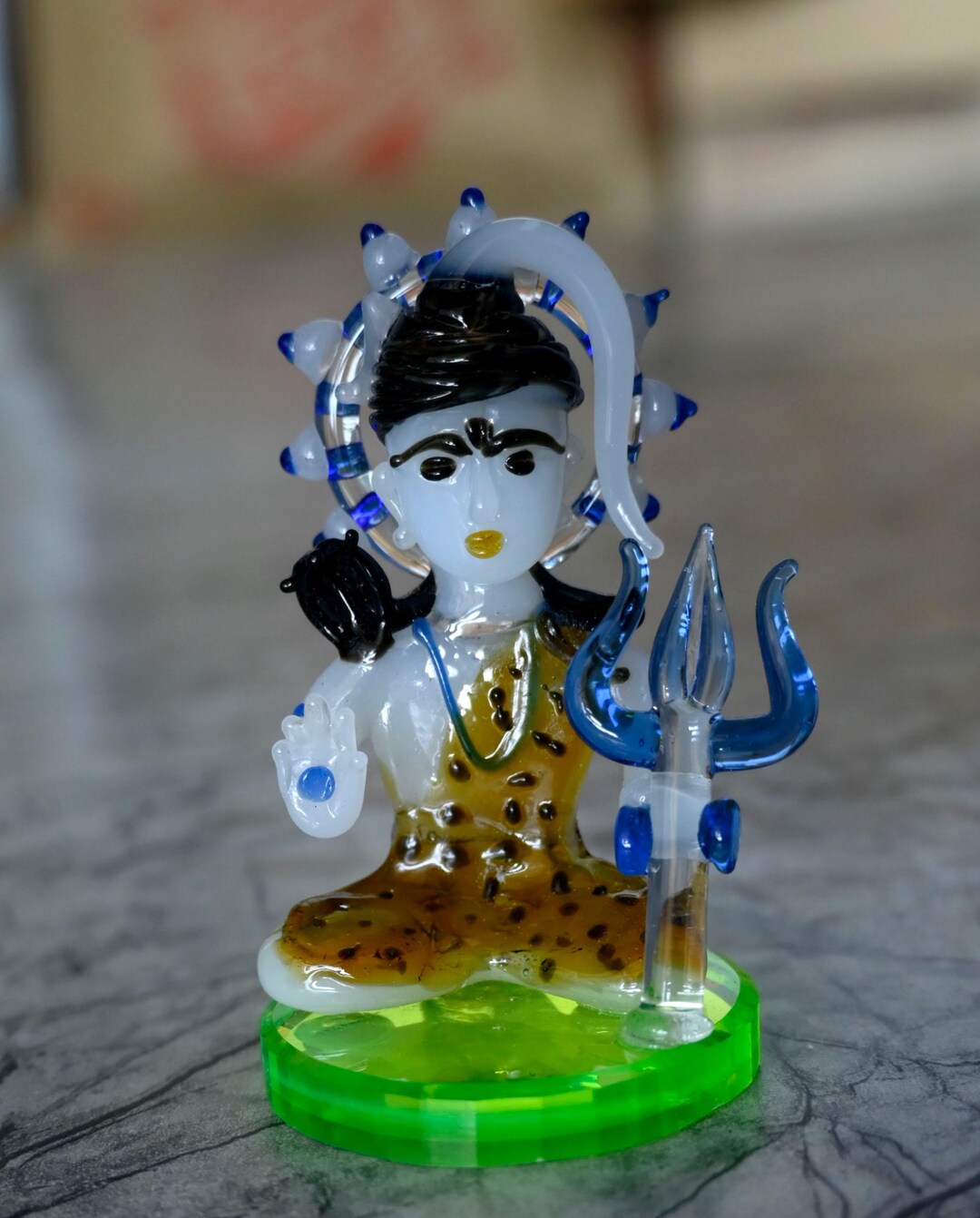 Shiva Statue, Naga Showpiece Crystal Glass Shivling With Sheshnag and ...