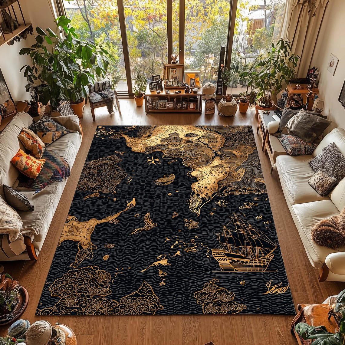 Fantasy Treasure Map Rug: Nautical Pirate Kids Room Decor - Etsy