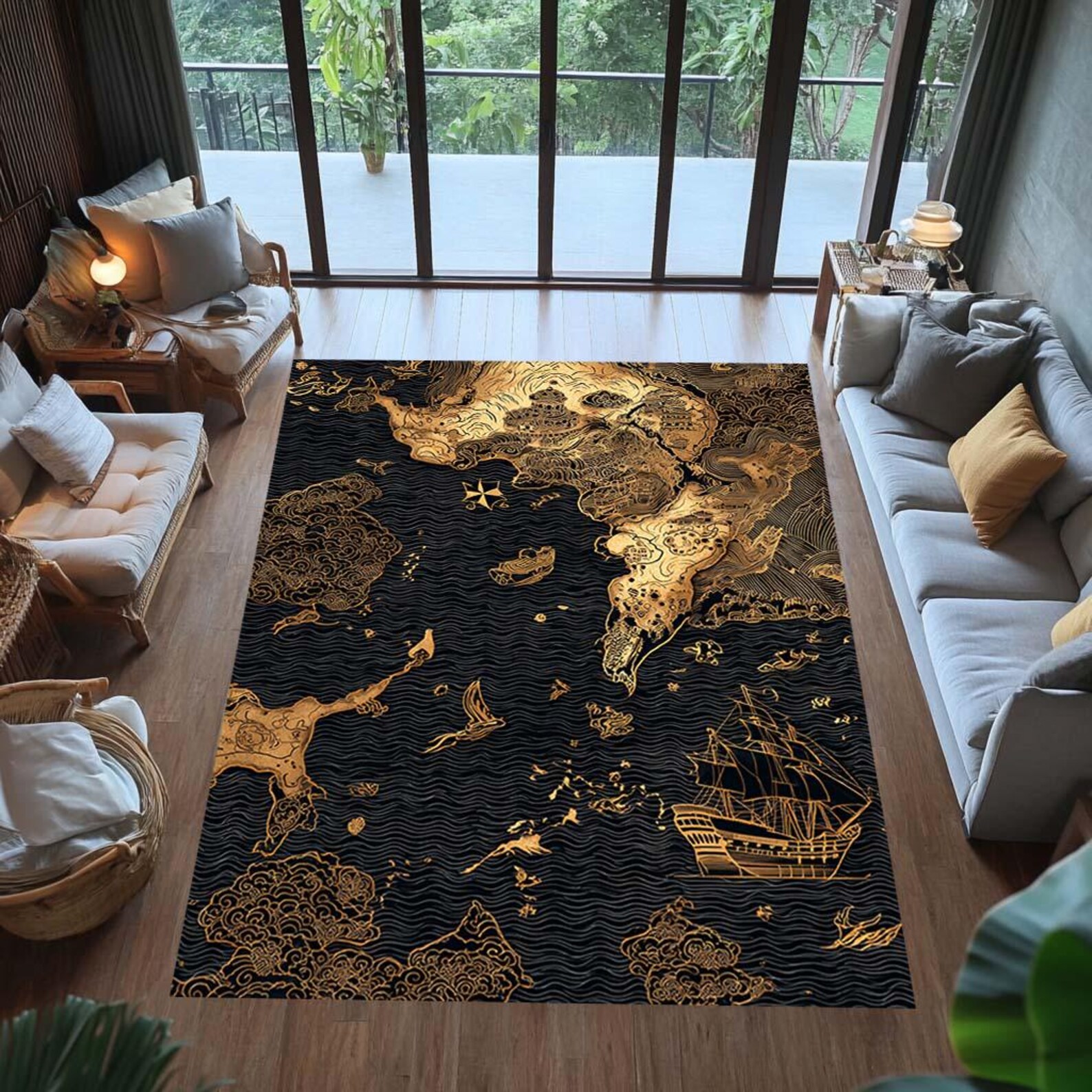Fantasy Treasure Map Rug: Nautical Pirate Kids Room Decor - Etsy