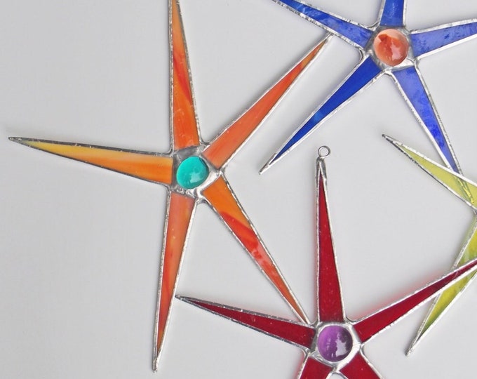 My Stars! Beautiful 5" Handmade Stained Glass Stars, Each One Unique ...