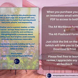 Printable Phonics Workbook A4 and A5 – CVC Words & Digraphs, CVCC and ...