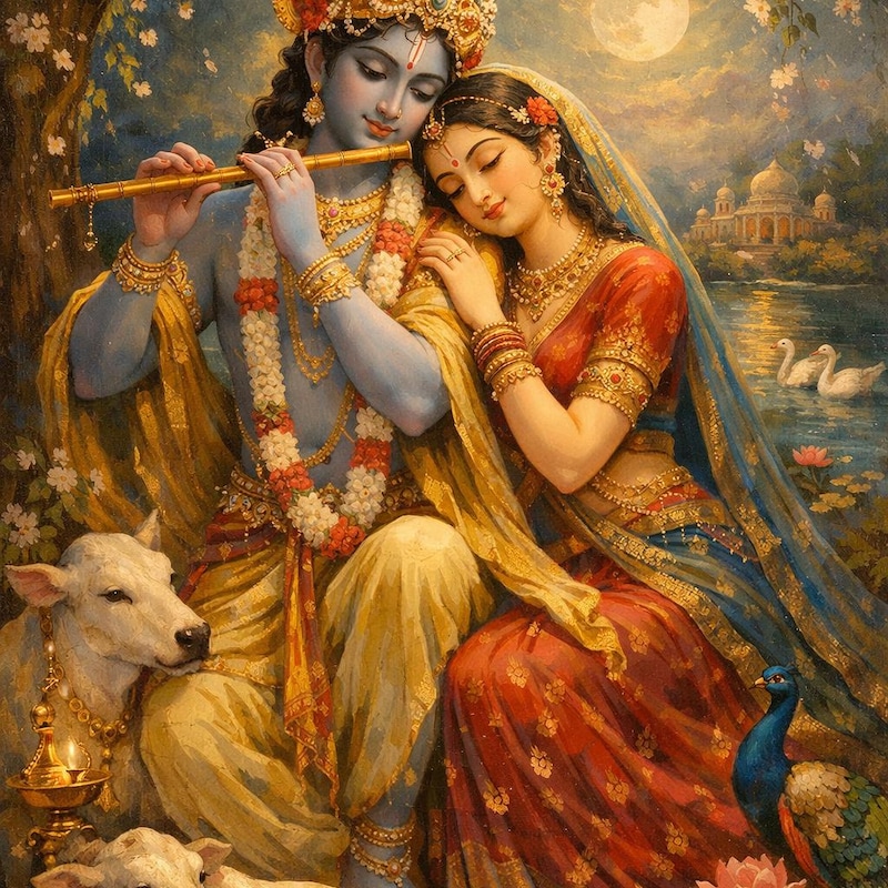 Radha Krishna Digital Art - Etsy
