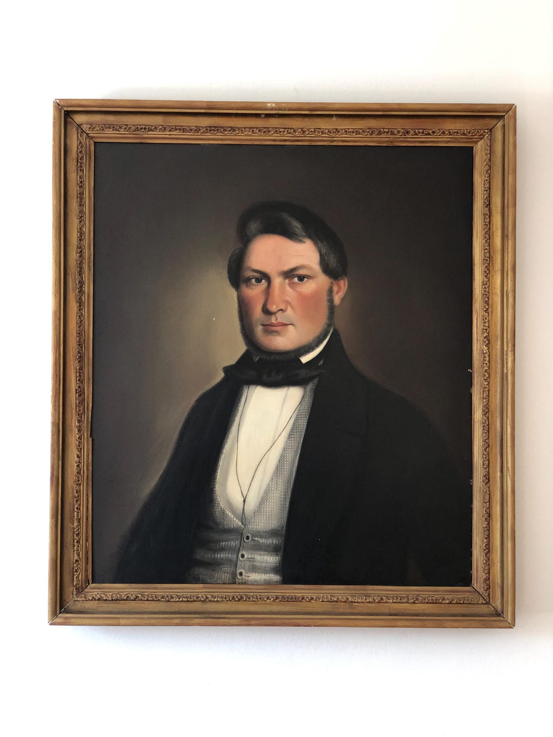 Large Antique Vintage Oil Portrait Painting of a German Gentleman ...