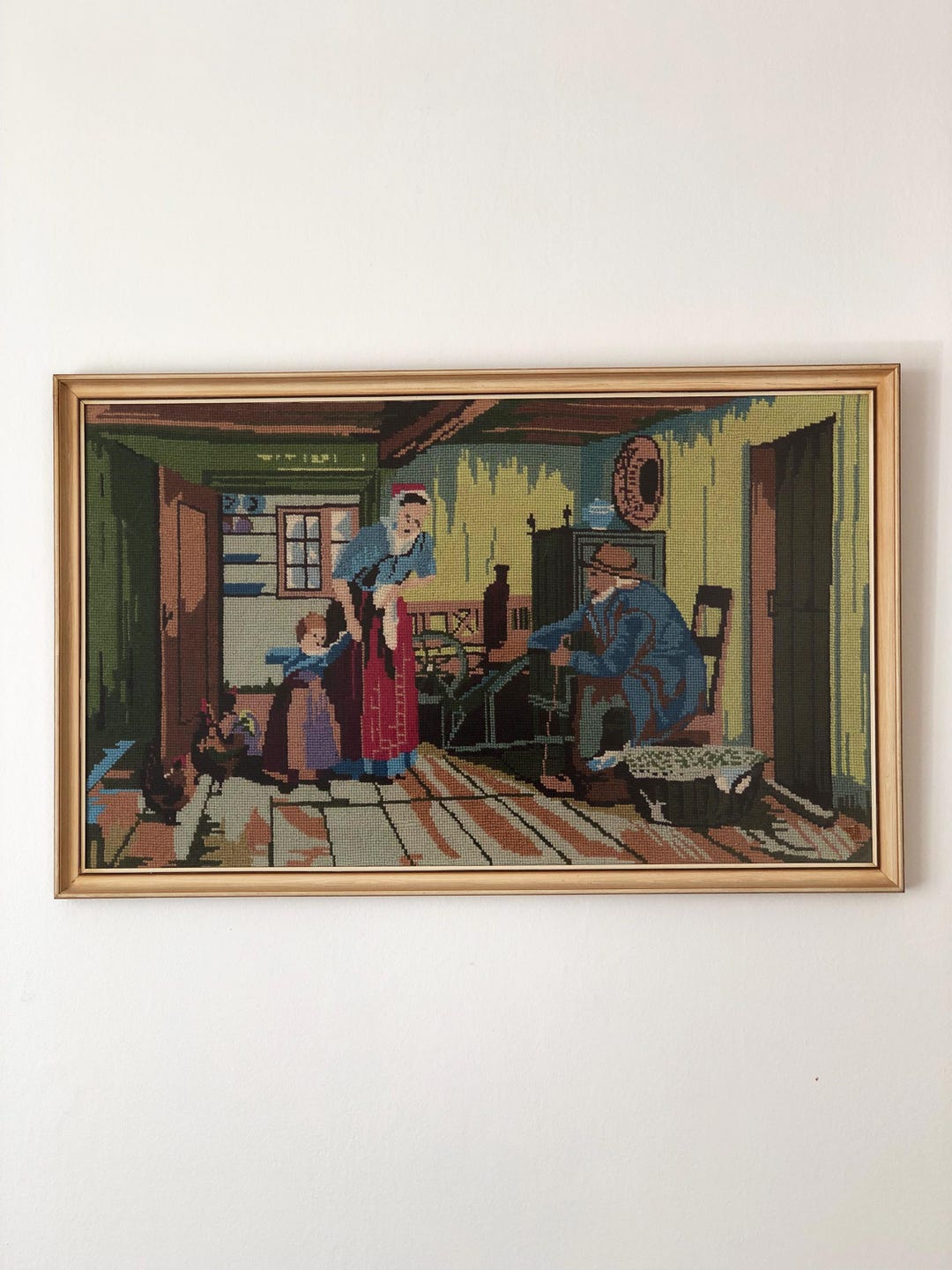 Original Vintage Large Needlepoint Tapestry Wall Art, Circa 1960 - Etsy