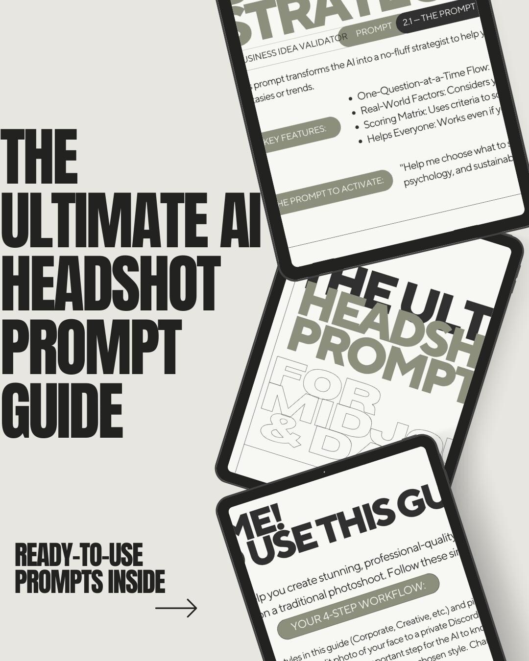 AI Headshot Prompt Guide for Midjourney & DALL-E, Professional Avatar ...