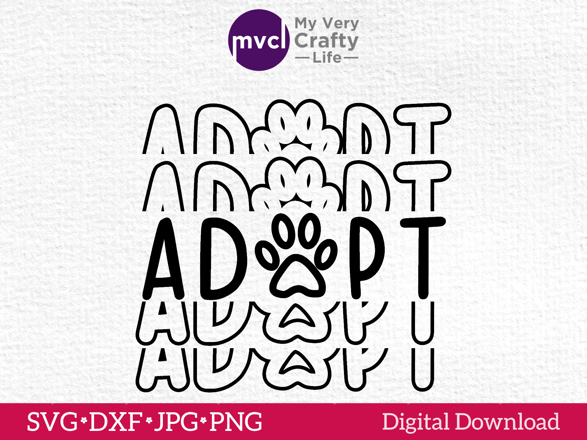 Adopt Paw SVG Digital Download. Paw Print SVG. Pet Adoption Digital ...