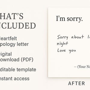 I’m Sorry Letter • Personalized Apology Letter • Emotional Handwritten ...