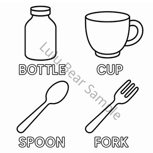 A4 Printable First Words Coloring Pages for Preschoolers | 10 Sheets ...