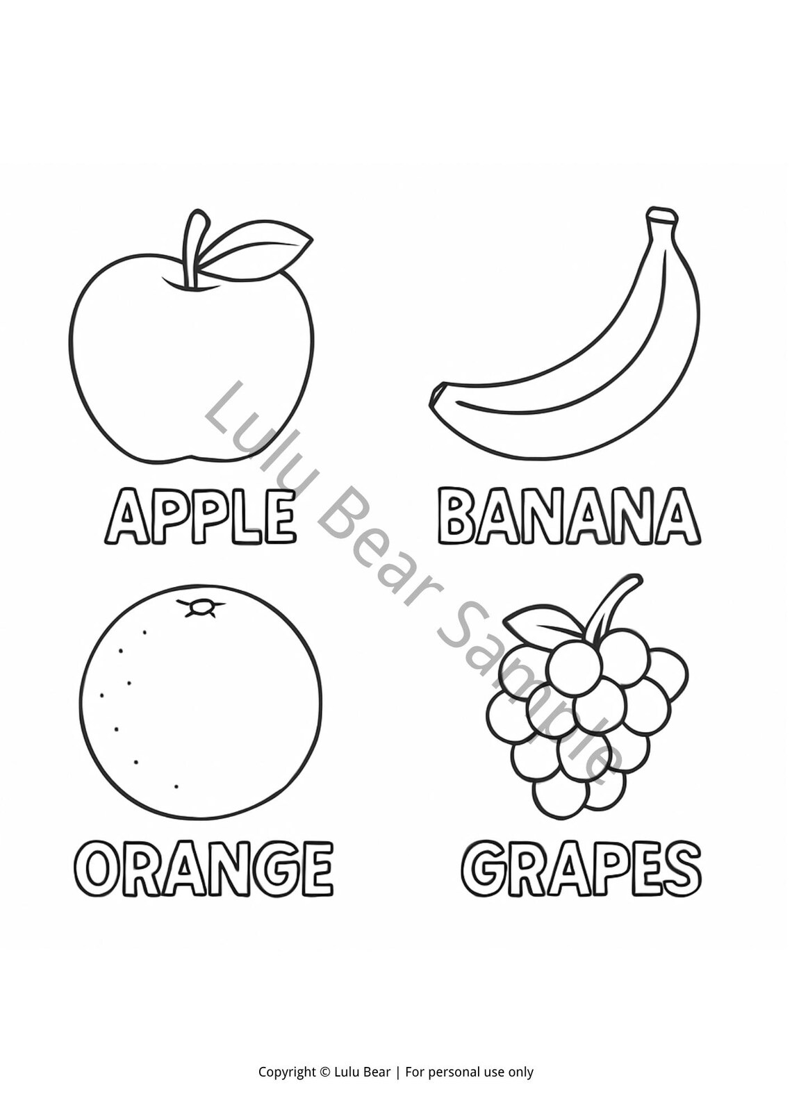 A4 Printable First Words Coloring Pages for Preschoolers | 10 Sheets ...