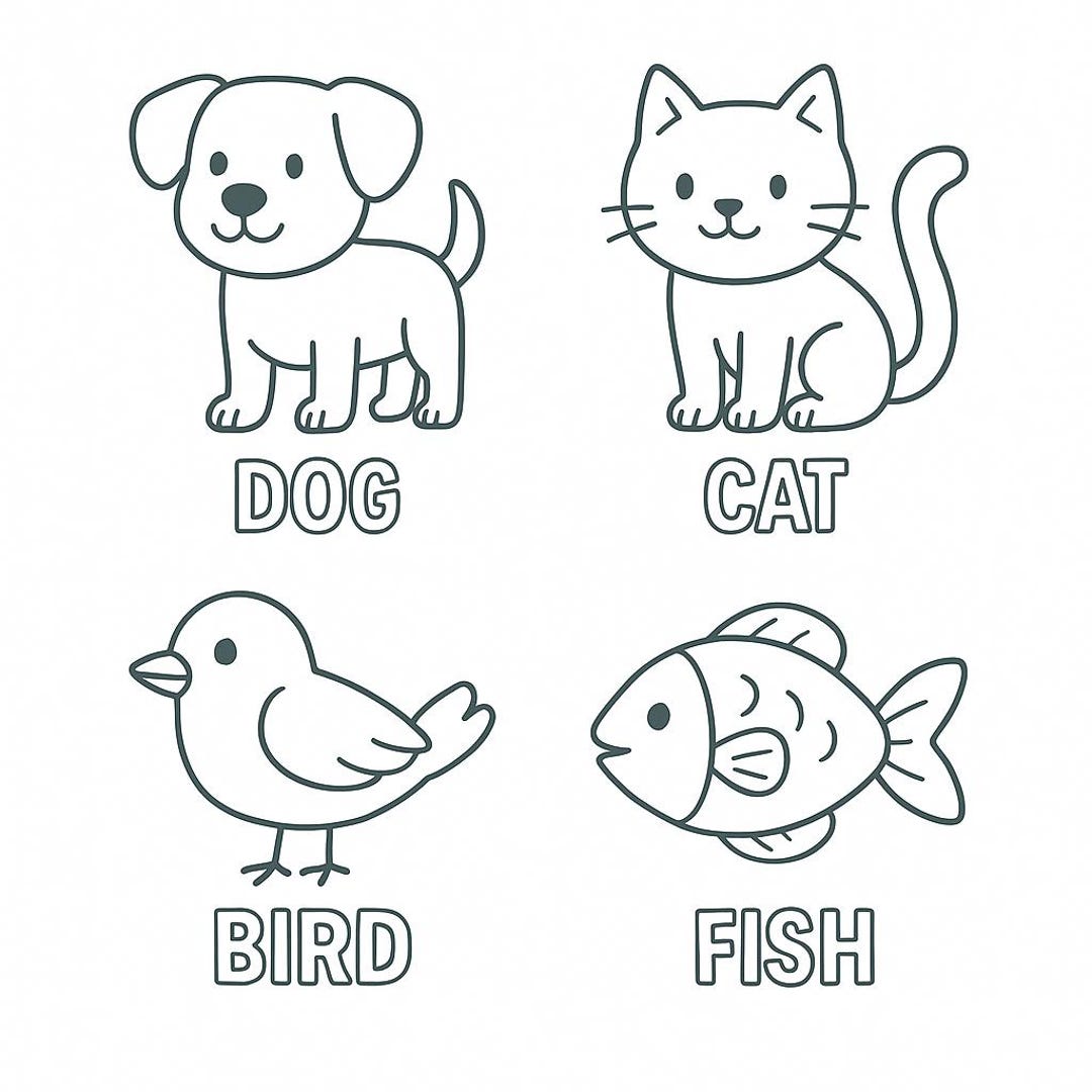 A4 Printable First Words Coloring Pages for Preschool Part 2 | 10 Fun ...