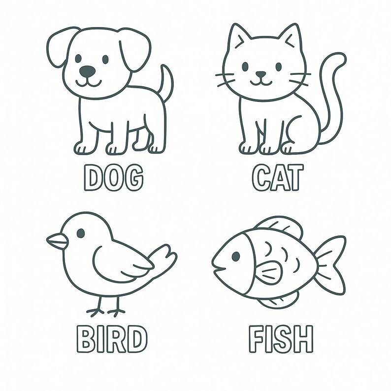 A4 Printable First Words Coloring Pages for Preschool Part 2 | 10 Fun ...