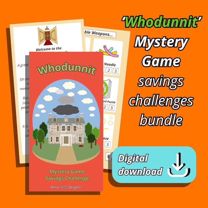 Whodunnit Mystery Game Savings Challenges Bundle A6 Digital Download ...