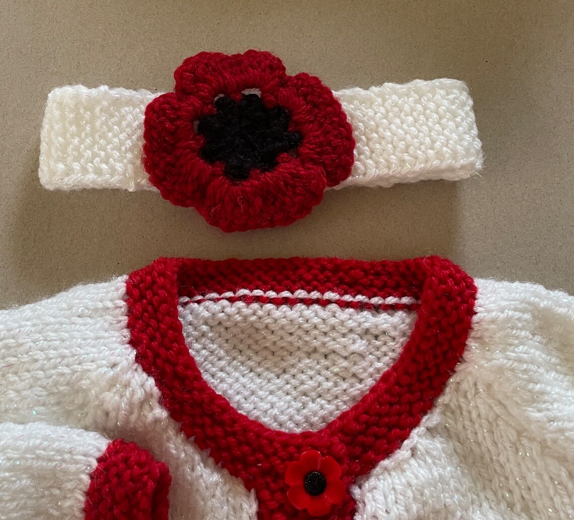 PDF Instant Download Knitting Pattern Poppy Cardigan, Shoes and Hat Set ...