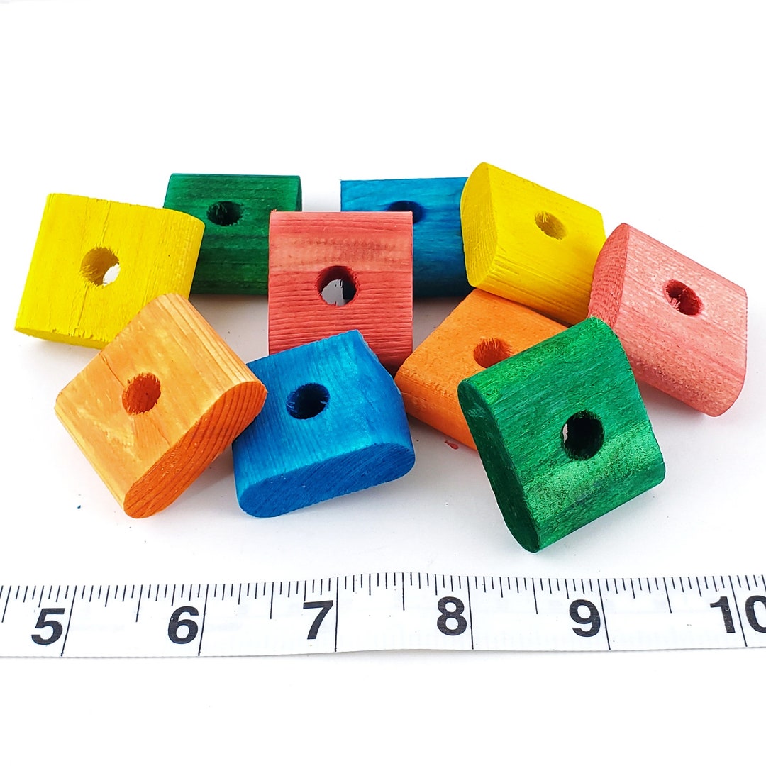 10 Pack Colorful Pine Wood Chews: Bird, Chinchilla, Small Pet Toys - Etsy