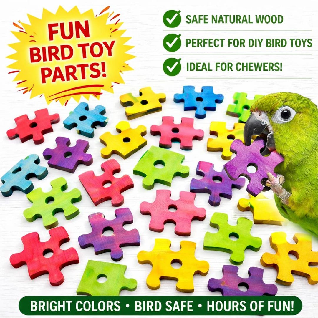 1.25" Bird Toy Parts for Parrots | Pine Puzzle Pieces for Chewing ...