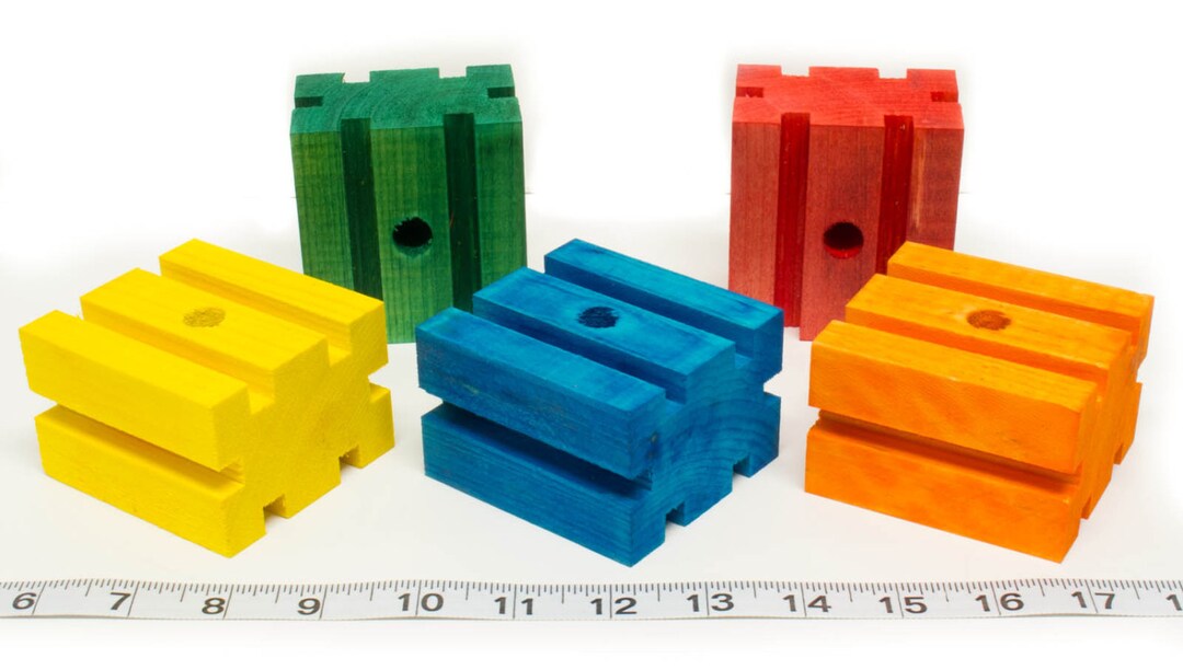 5 Pack Groovy Wood Foraging Blocks: Parrot, Chinchilla, Rabbit Chews - Etsy