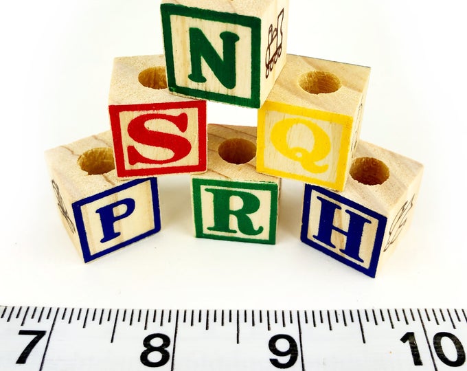 54 Qty Mini 3/4 ABC Alphabet Blocks Crafting Parrot Toys and Bird Toy ...