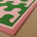 Pink and Green Abstract Wool Rug, Handmade Geometric Carpet - Etsy