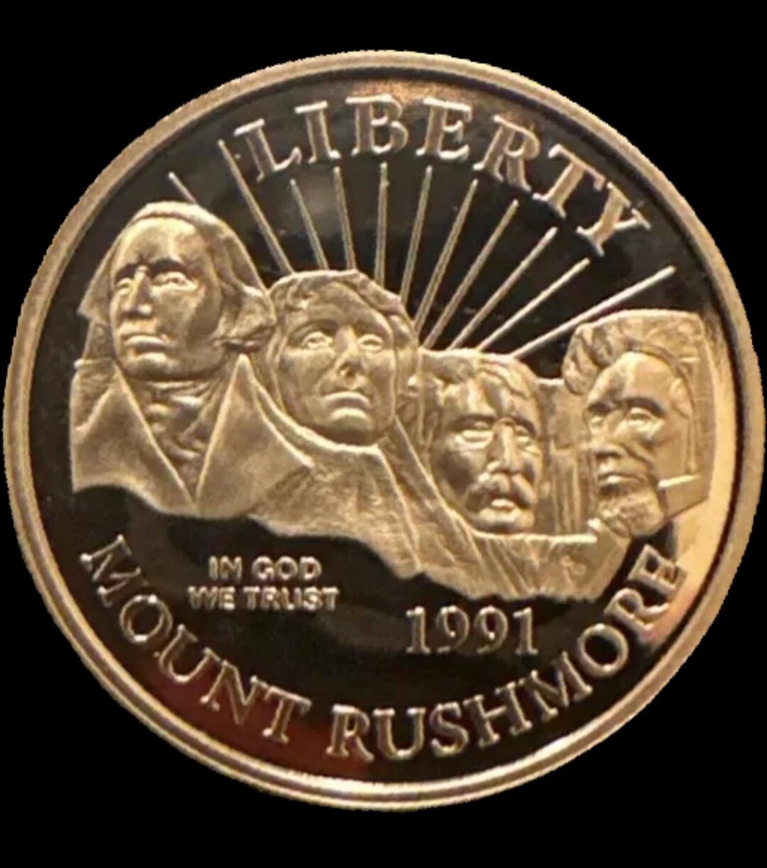 1991-S Proof 50 Cent Commemorative Coin Featuring Mount Rushmore, BU ...