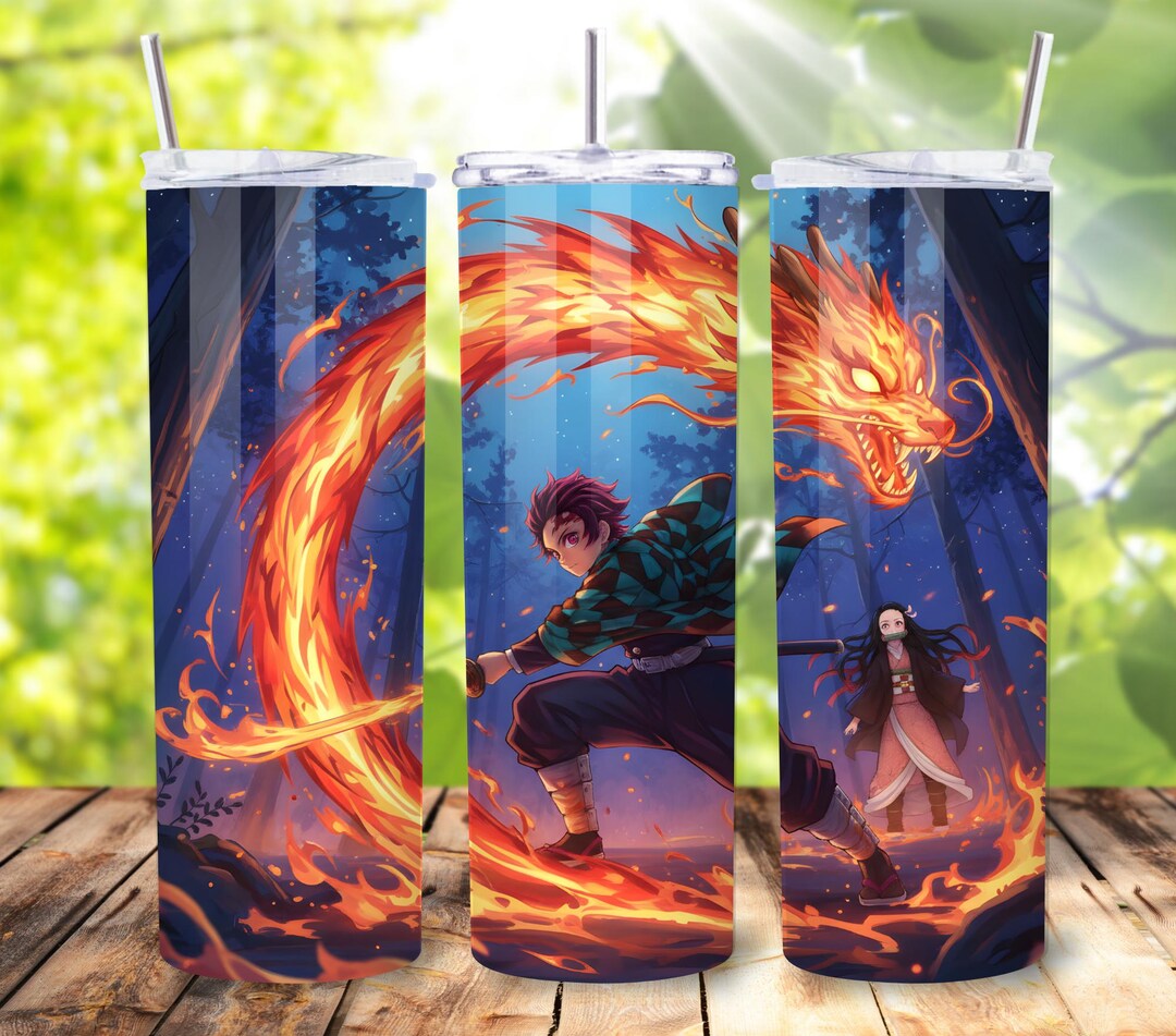 Demon Slayer Manga-style 20oz Tumbler Wrap PNG, Printable Download - Etsy
