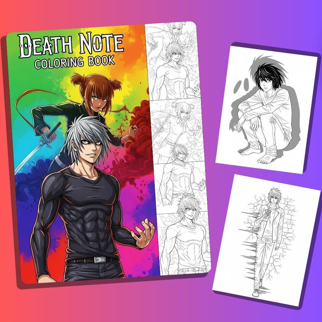 Death Note Coloring Pages – 20 Printable Anime Designs - Etsy