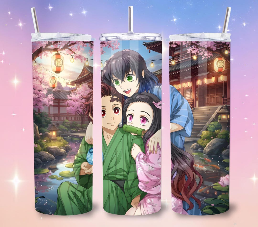 Printable Demon Slayer 20oz Skinny Tumbler Wrap PNG, Anime Sublimation ...