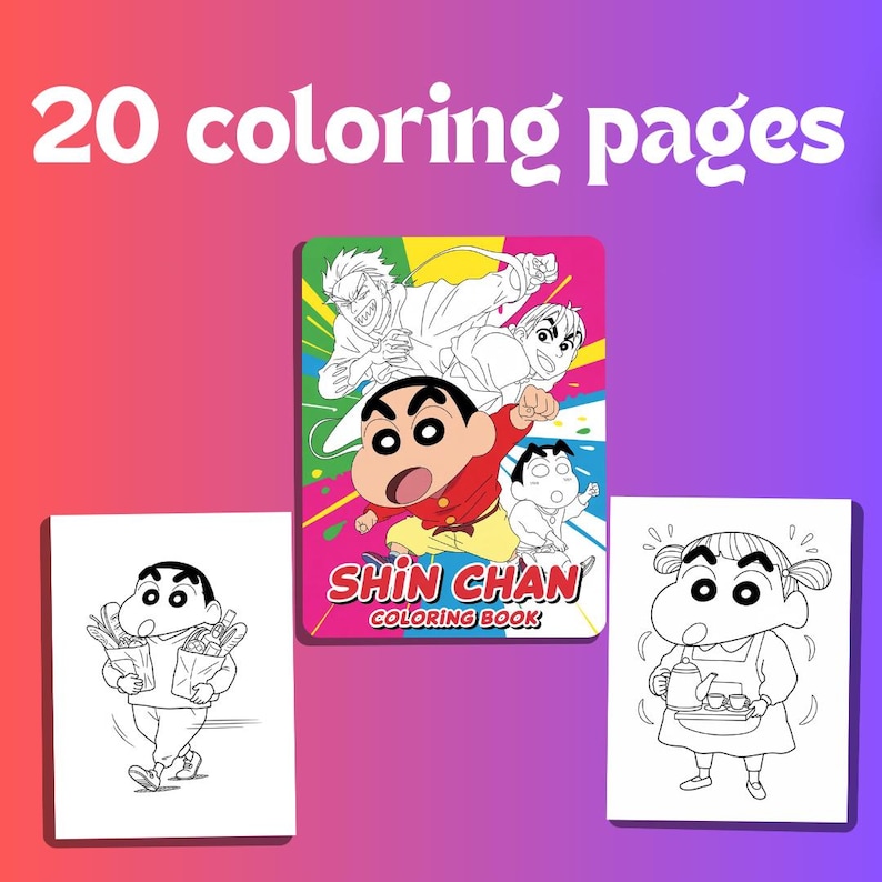 Shin Chan Coloring Pages – 20 Funny Anime Printable Designs - Etsy Canada
