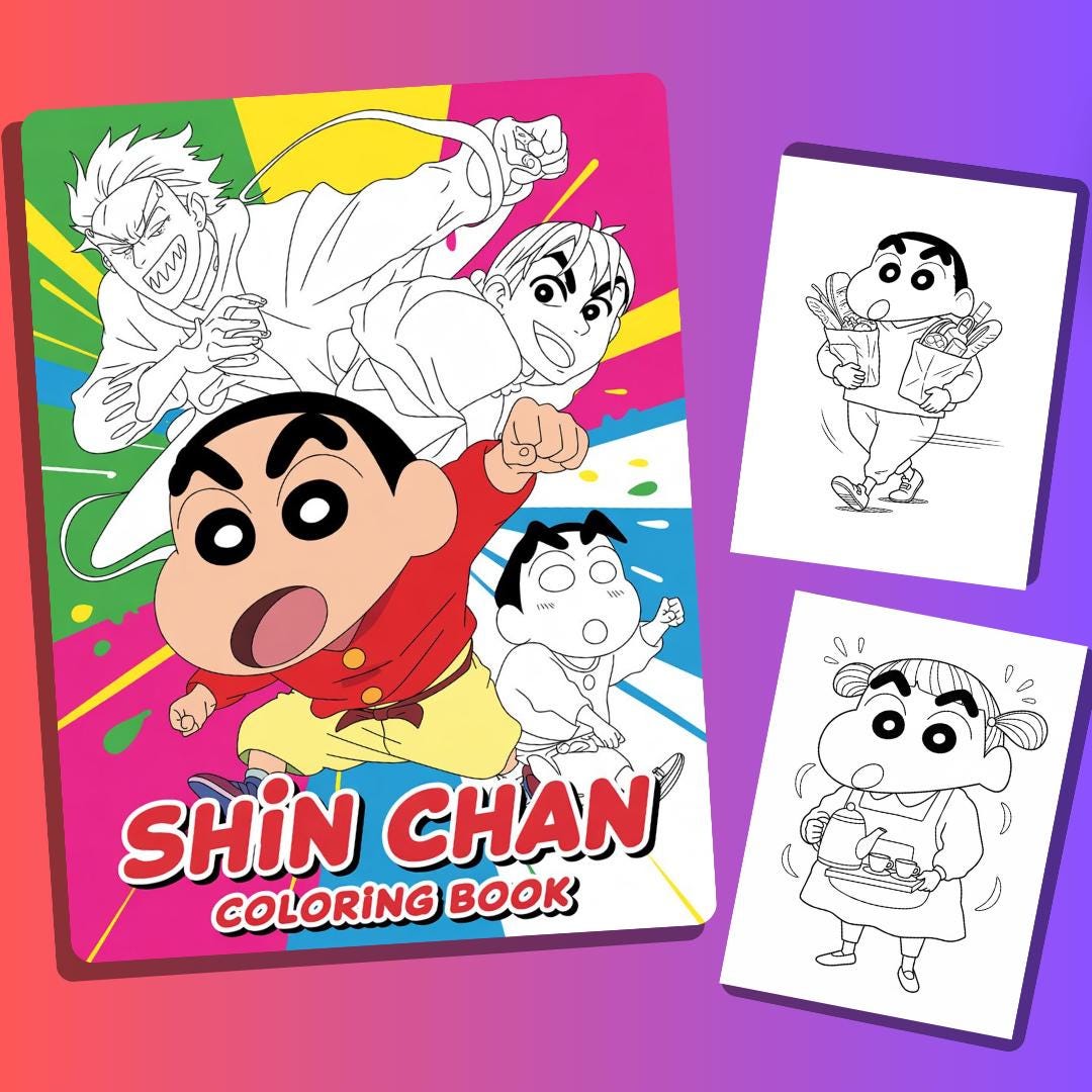 Shin Chan Coloring Pages – 20 Funny Anime Printable Designs - Etsy