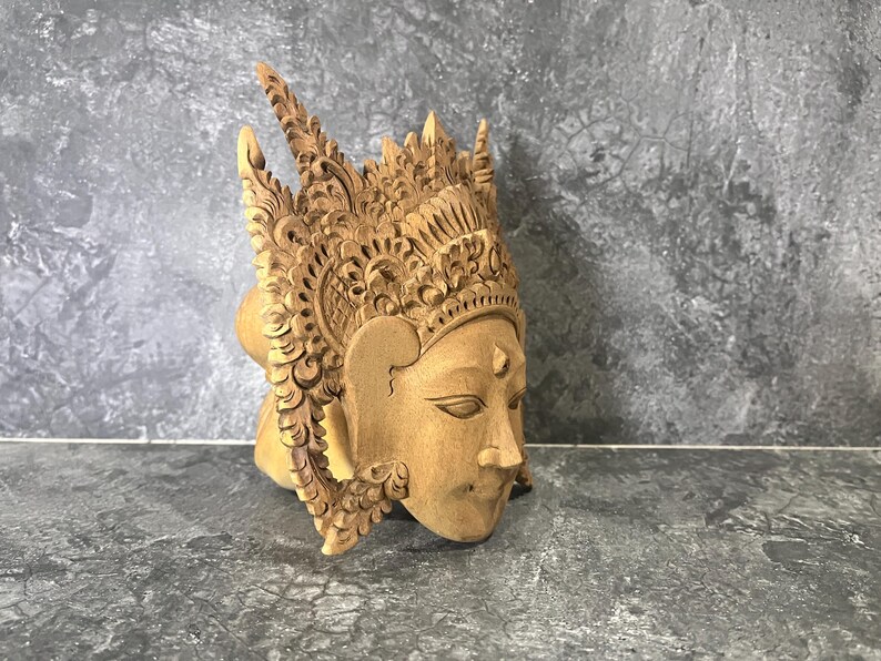Rama & Sita natuurlijk masker muurdecoratie - houten beeld Bali ...