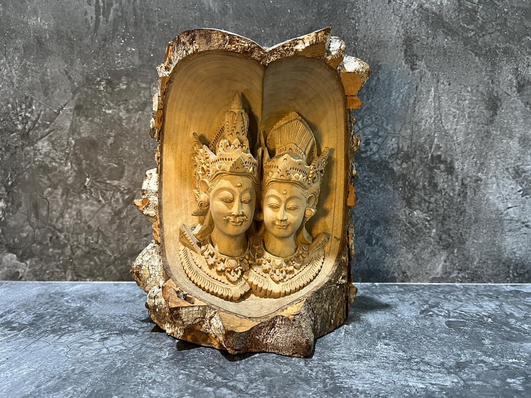 Rama Sita Natural Frame - Wooden Statue Bali Wood Sculpture Wood ...