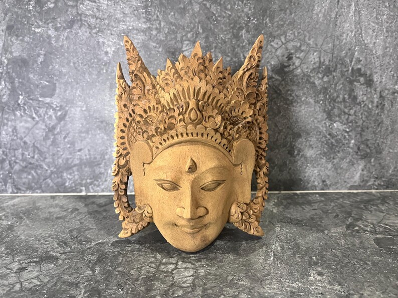 Rama & Sita natuurlijk masker muurdecoratie - houten beeld Bali ...