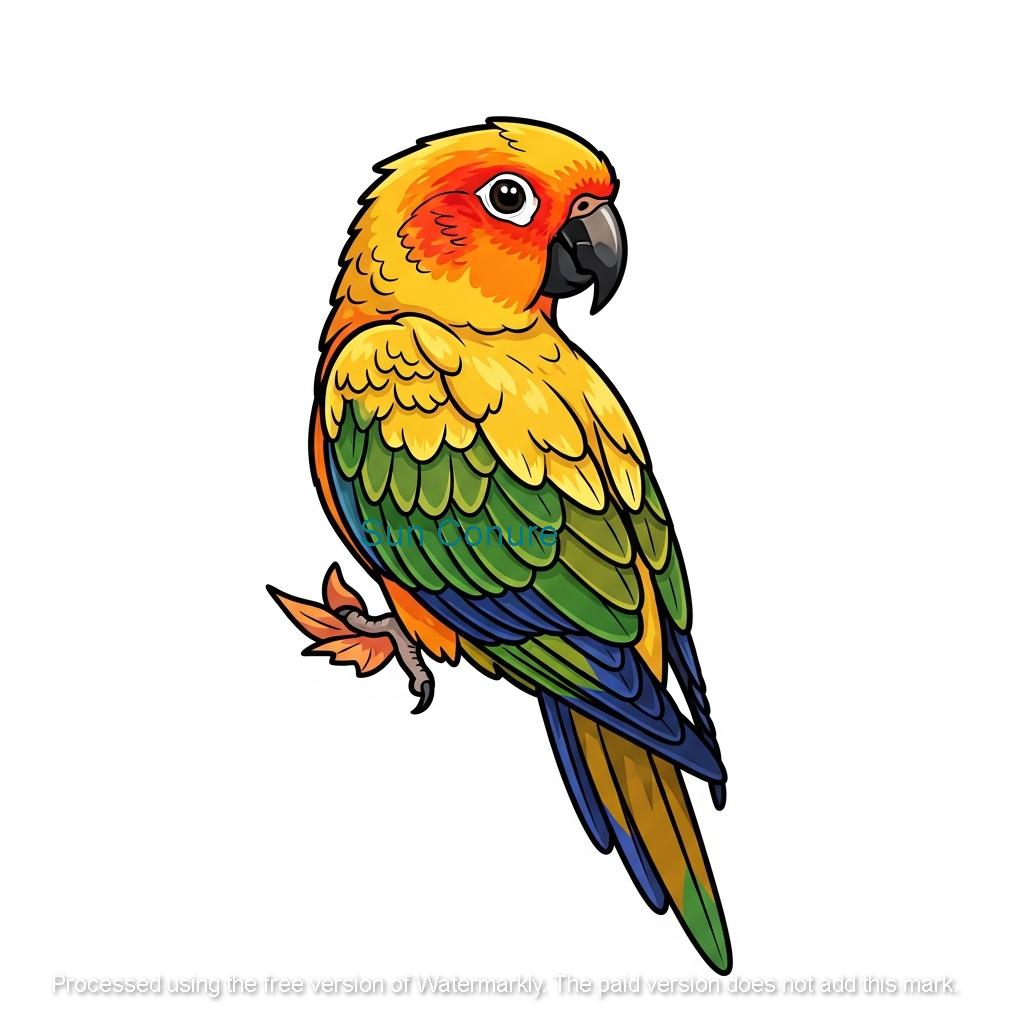 Sun Conure Clipart PNG | Tropical Parrot Digital Download |yellow ...