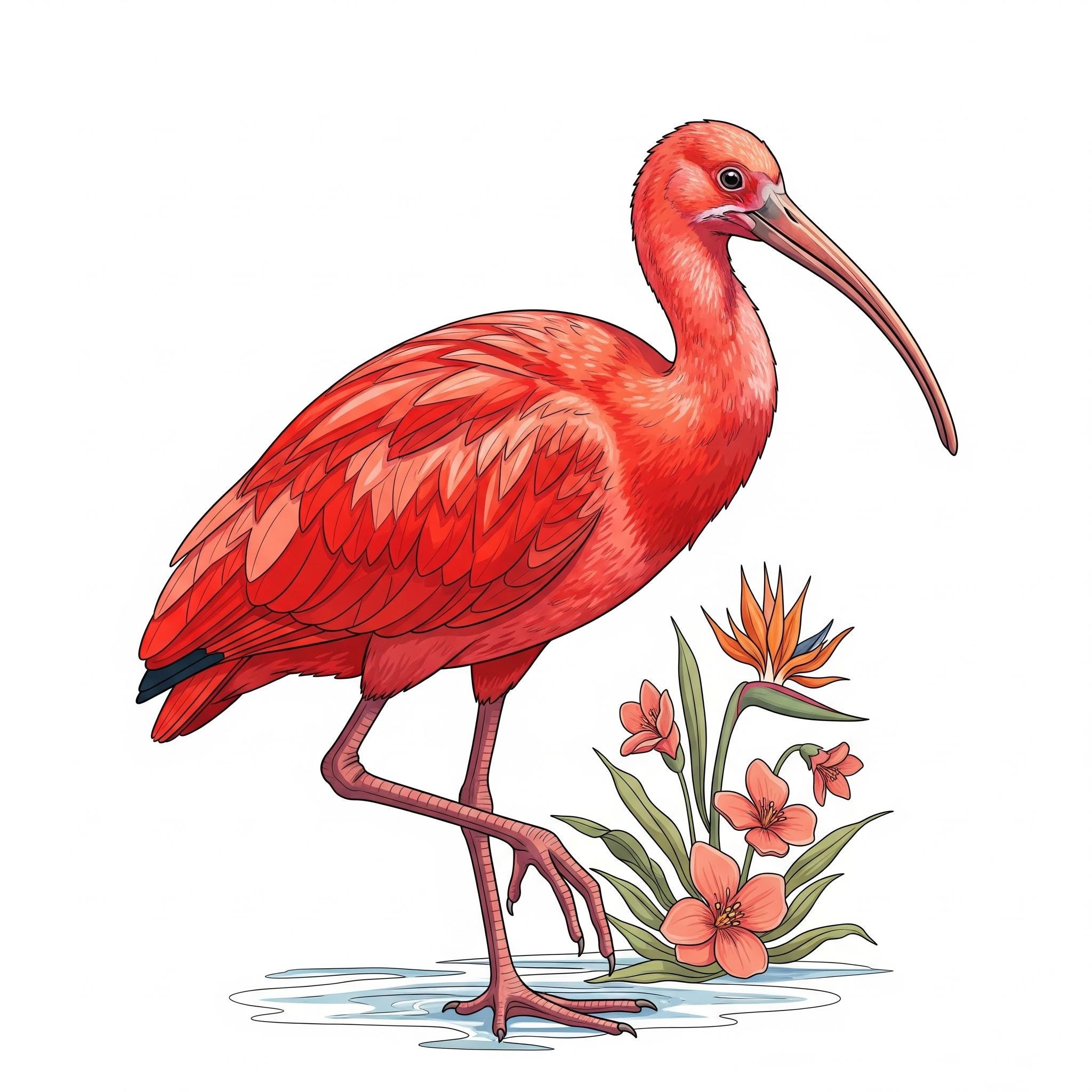 Scarlet Ibis Clipart: Tropical Red Bird PNG (digital Download) - Etsy