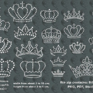 Small Crowns. Pattern to Make Rhinestones Hotfix Motif, Rhinestones ...