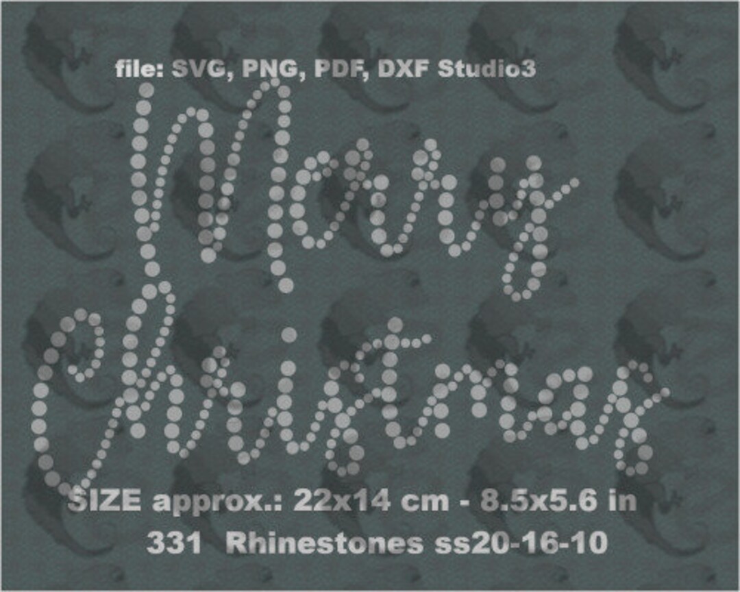 Merry Christmas. Pattern to Make Handmade Rhinestone Hotfix Motif, Make ...