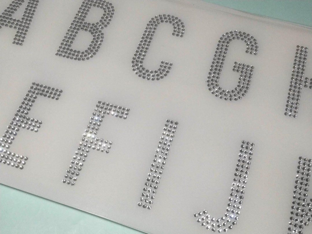 Heat Transfer Block Letters Made of Crystal Rhinestones Color Crystal ...